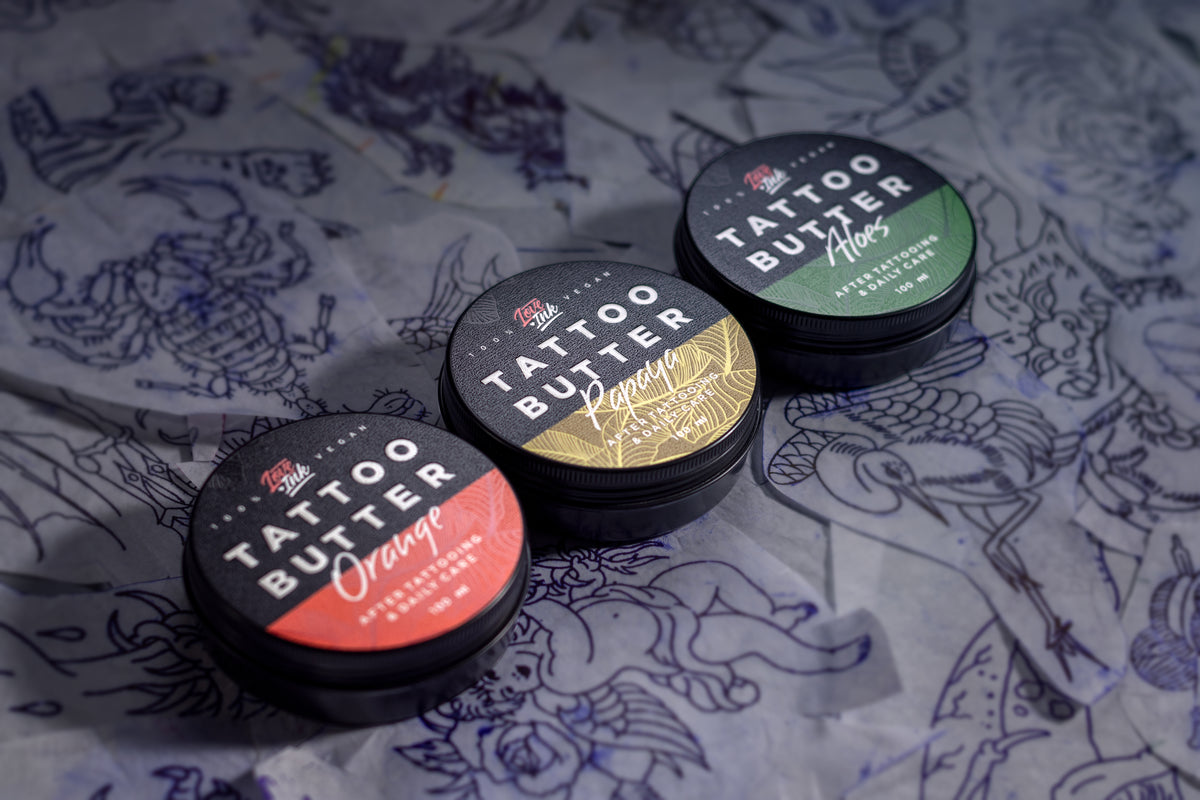 Set: Tattoo Butter 100ml x3 (Orange, Aloes, Papaya) | Loveink - Tattoo ...